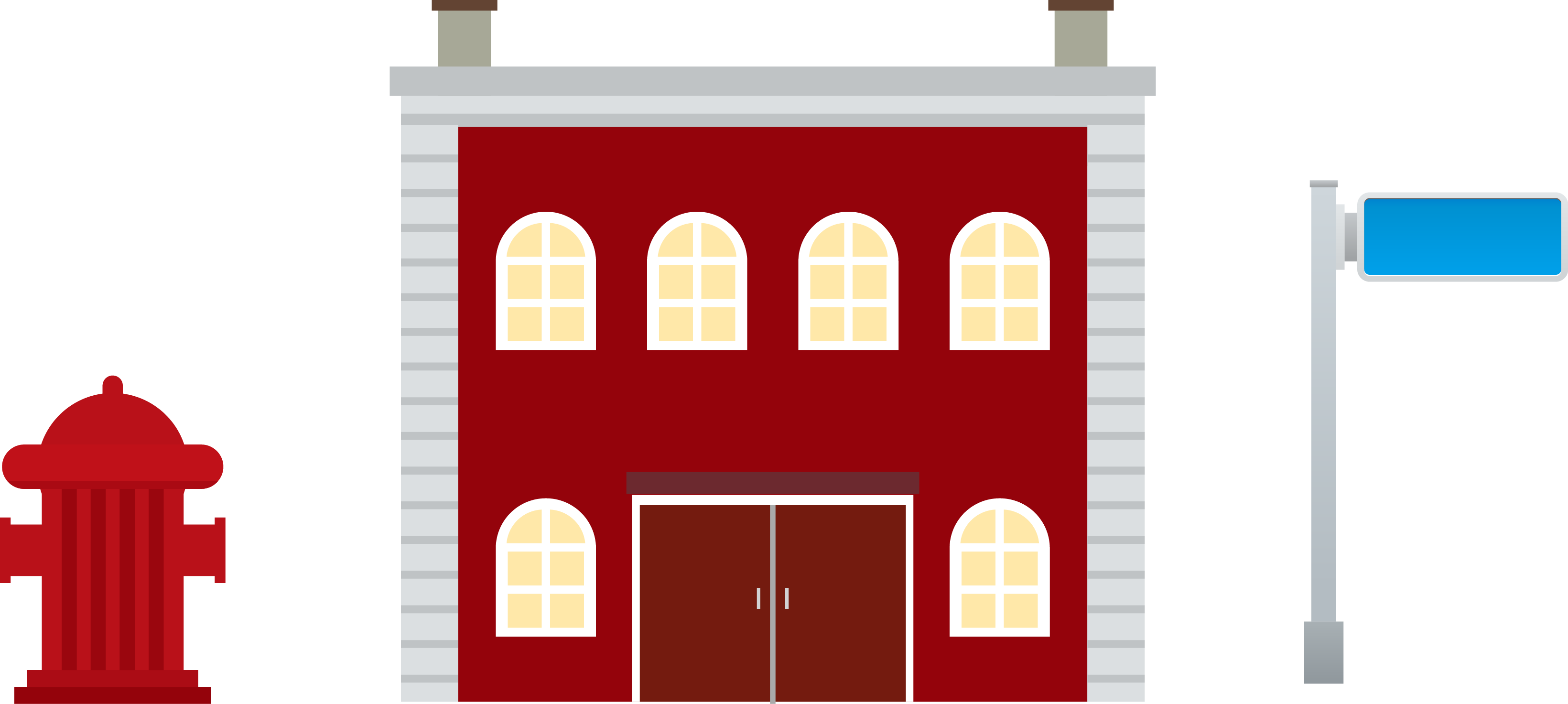 House Building Cartoon Clip Art - Fire Station - (3281x1473) Png ...
