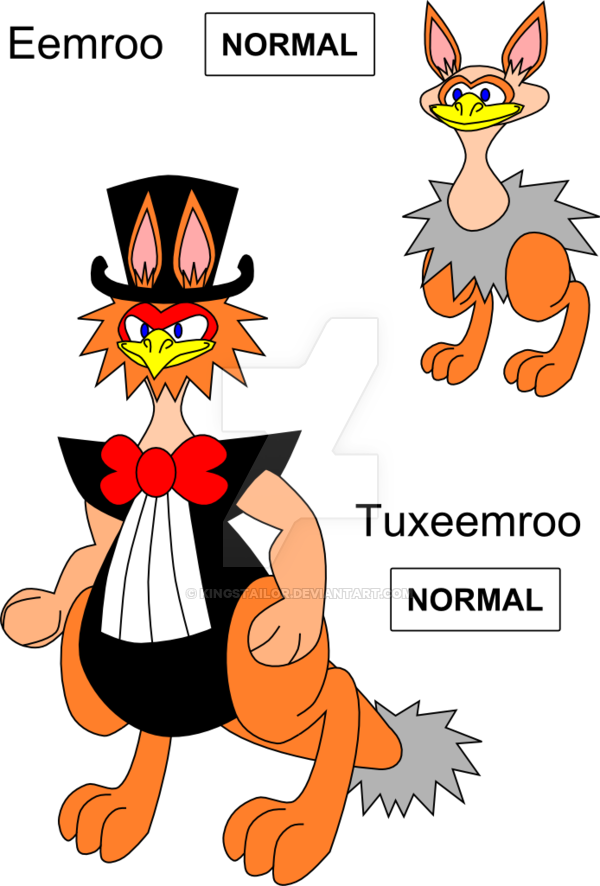 Emu Kangaroo Fakemon By Kingstailor - Cartoon - (600x886) Png Clipart ...