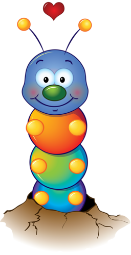 Raupe Colo Regenbogen4 - Chenille Clipart - (256x500) Png Clipart Download