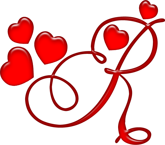 Alfabeto Rojo Con Corazones - Letra R Com Coração - Full Size PNG ...