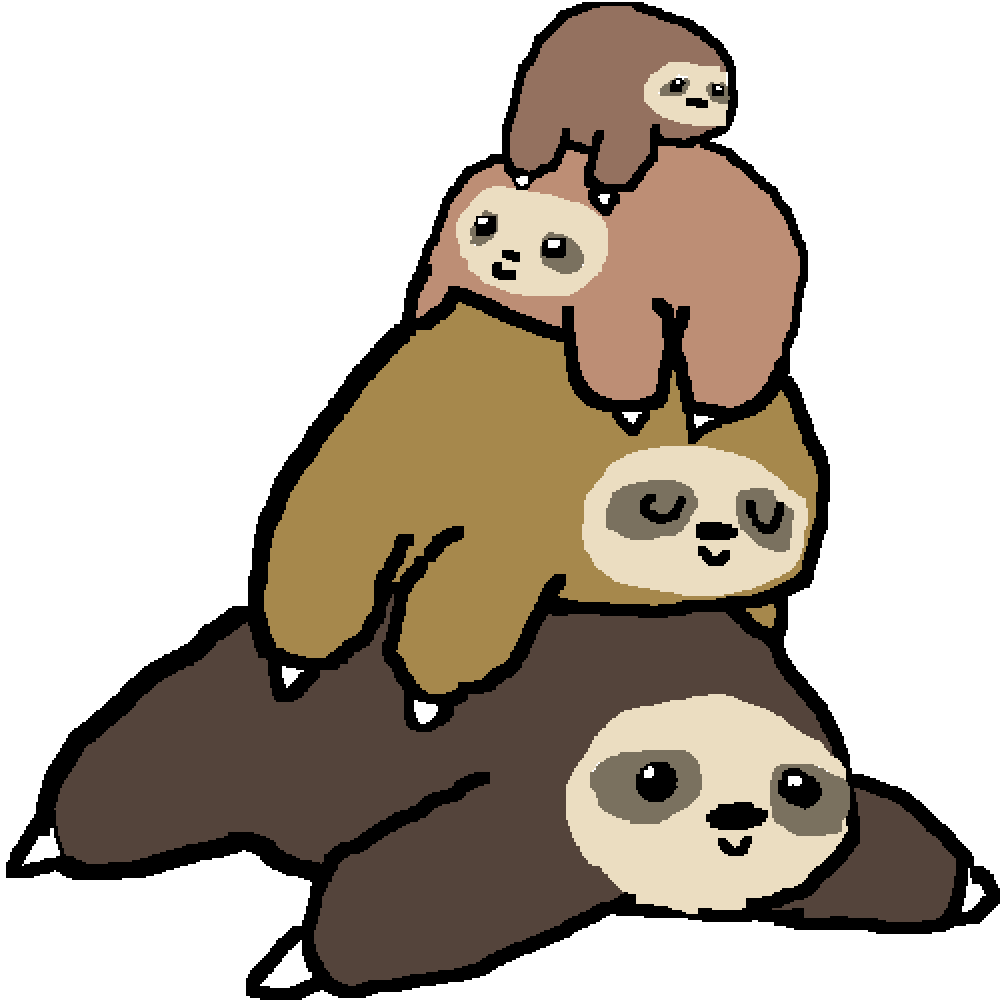 Sloth Stack - Sloth Cartoons - (1000x1000) Png Clipart Download