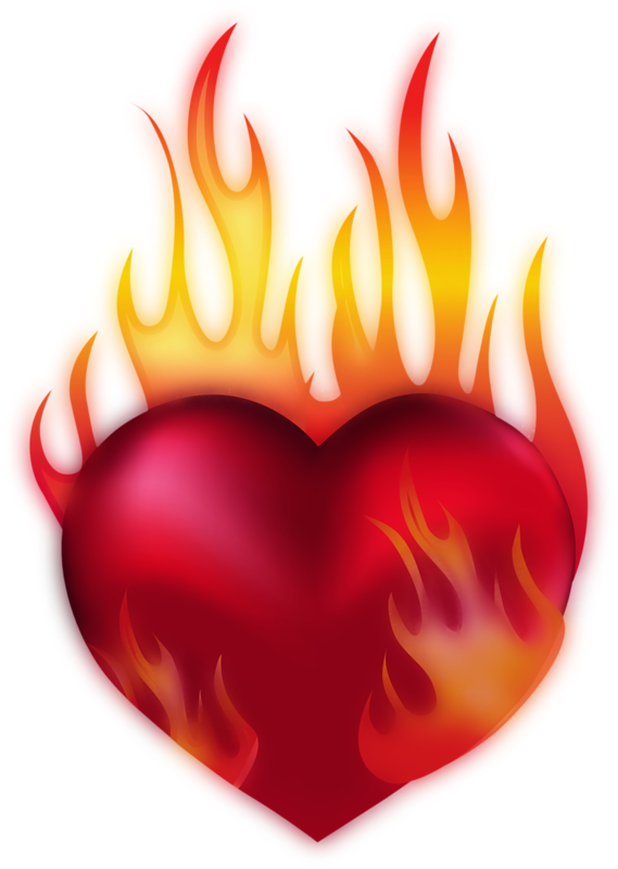Burning Heart Png Gif - (569x800) Png Clipart Download