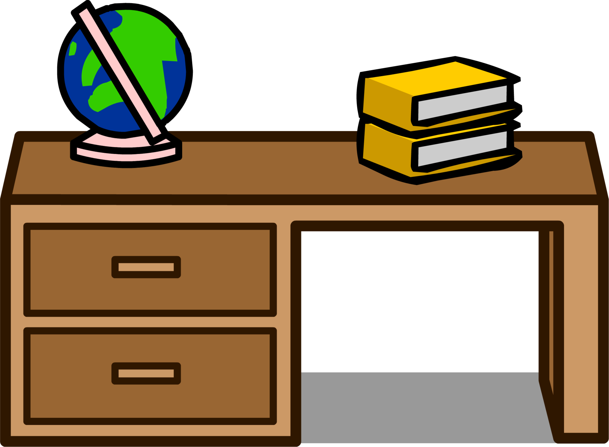 Student Desk Sprite 001 - Clip Art - (2000x1469) Png Clipart Download