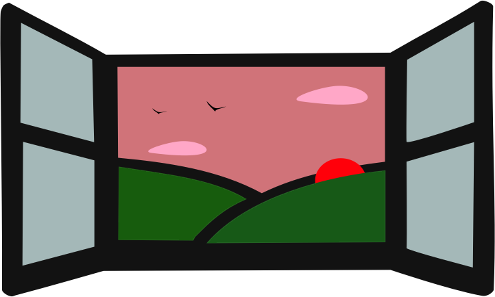 Windows Clipart - Cartoon Window With Sun - (2400x1400) Png Clipart ...