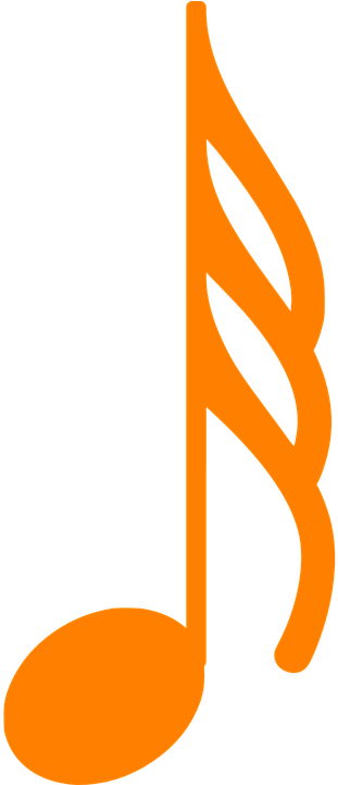 Music Notes Clipart Orange - Music Notes Clip Art - (360x720) Png ...