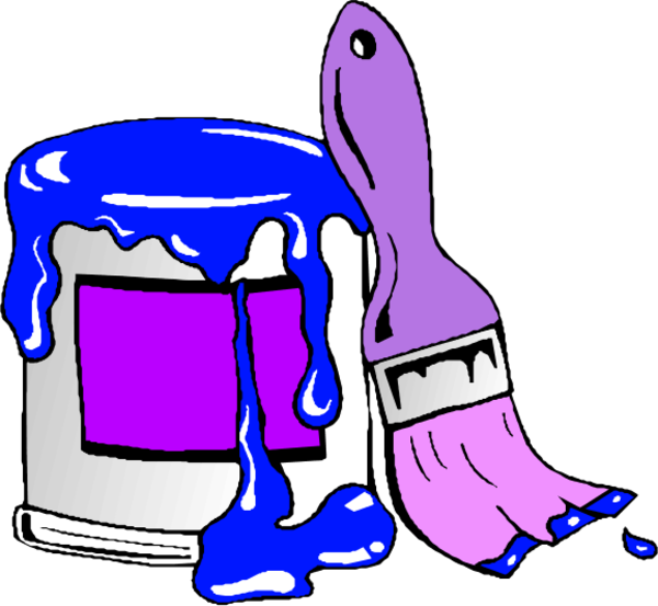 Purple Paint Clipart - Paint Can Clip Art - (600x553) Png Clipart Download