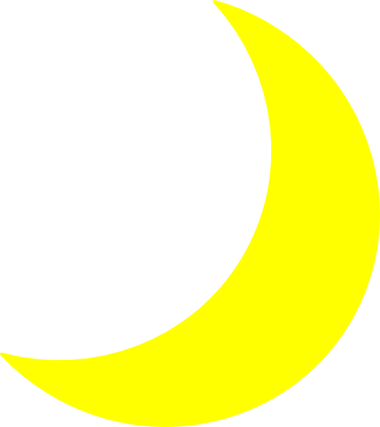 Moon Clip Art - Crescent Moon Yellow - (534x599) Png Clipart Download