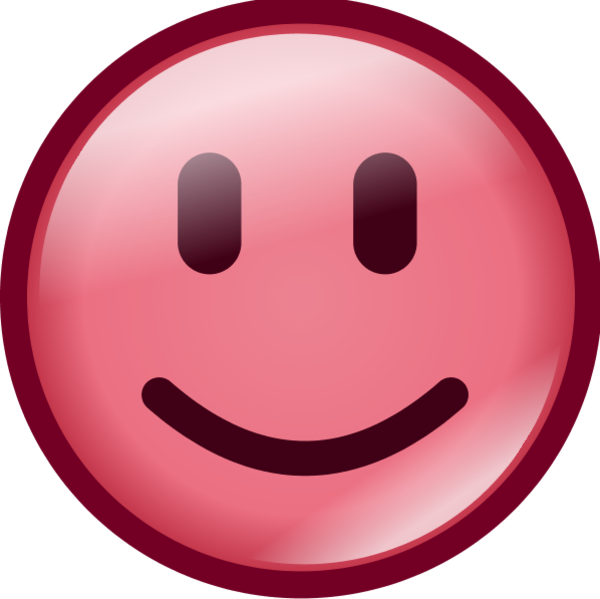 Large Smiley Face Clipart - Pink Smiley - (600x599) Png Clipart Download