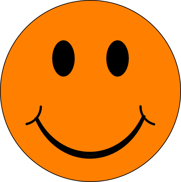 Orange Smiley Face Clipart - Smiley Orange - (594x597) Png Clipart Download