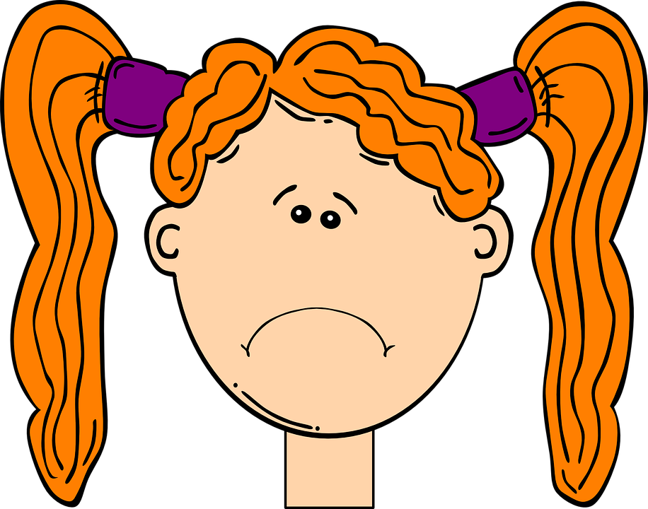 Winsome Design Sad Face Clipart Redhead Child Head - Sad Girl Face Clip ...