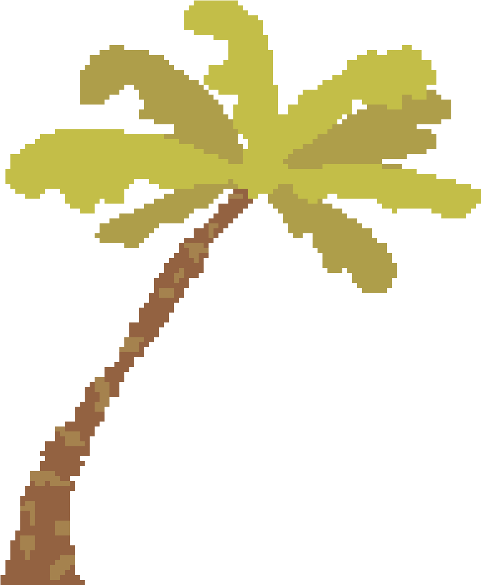 Palm Tree - Pixel Art - (1170x1250) Png Clipart Download