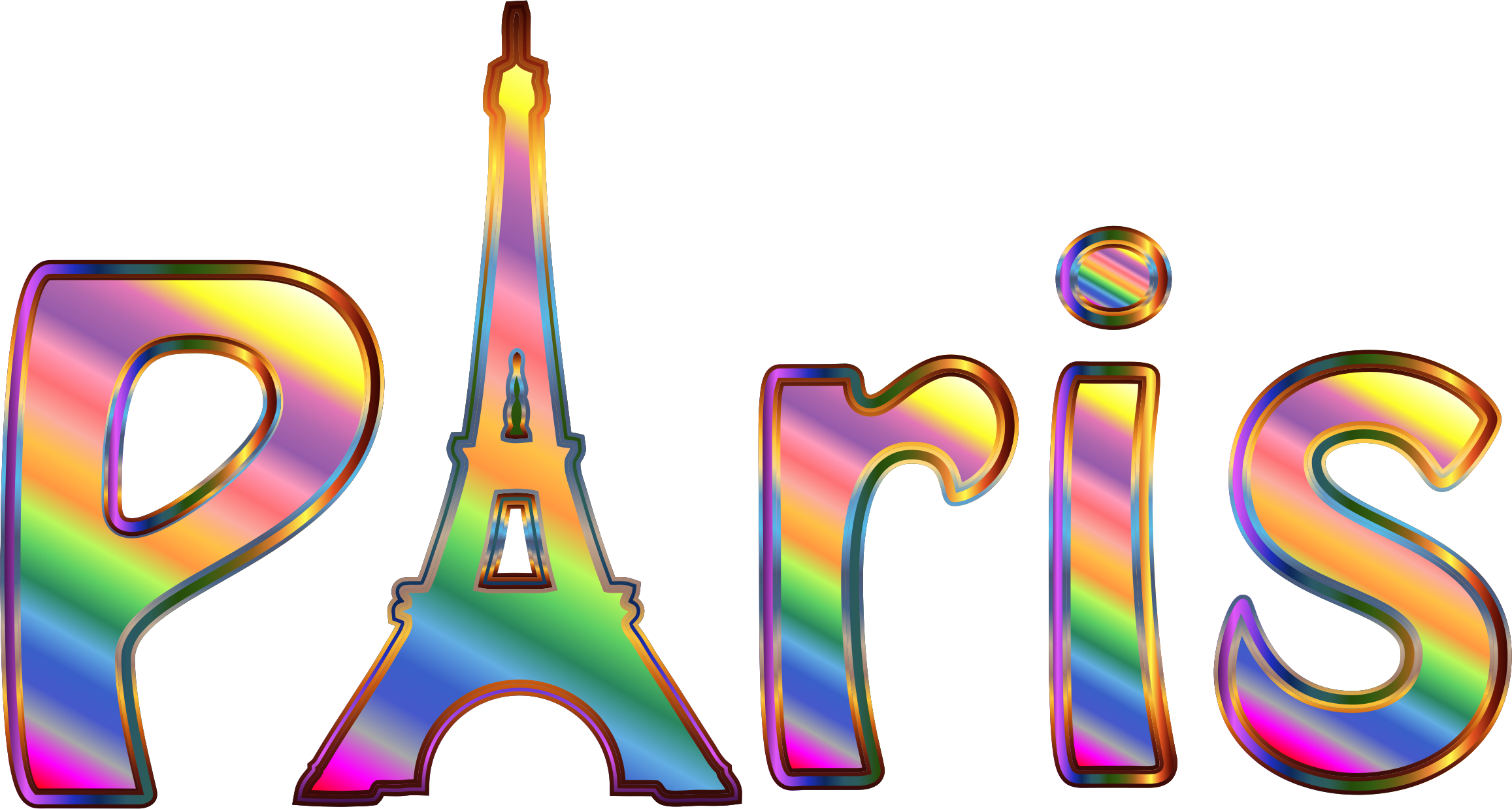 This Free Icons Png Design Of Prismatic Paris Typography - Clipart ...