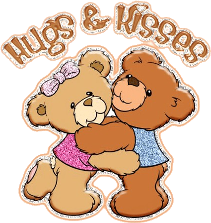 Big Hug Clip Art - Bear Hugs And Kisses - (450x450) Png Clipart Download