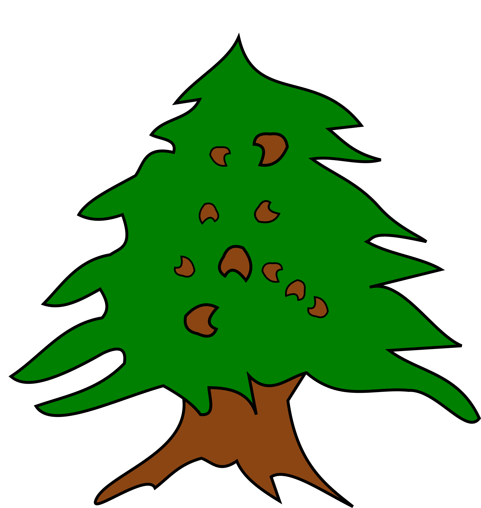 Outline Of Christmas Tree 7, - Dessin D Un Cedre - (2000x2419) Png ...