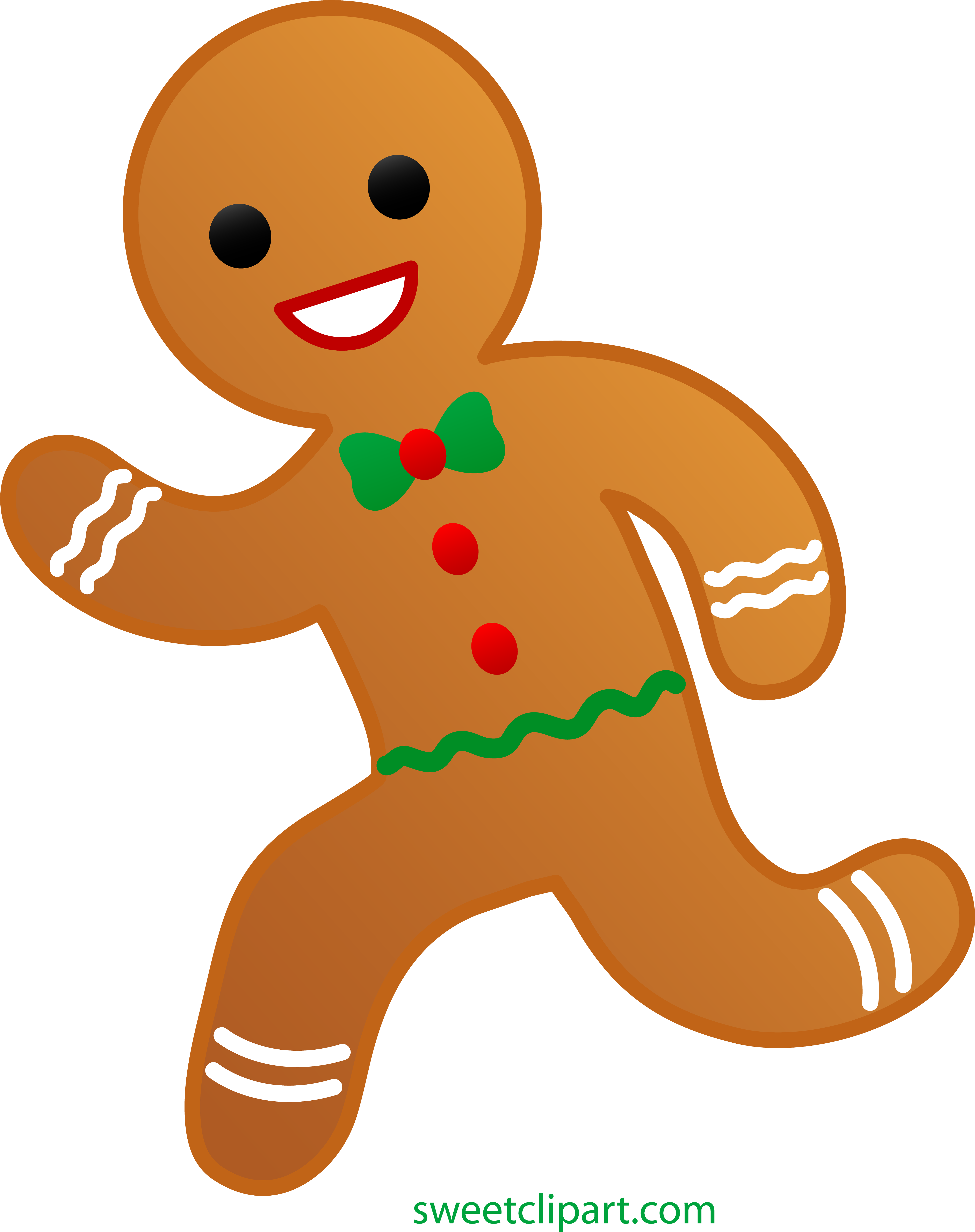 Gingerbread Clip Art - Gingerbread Man Running Away - Full Size PNG ...