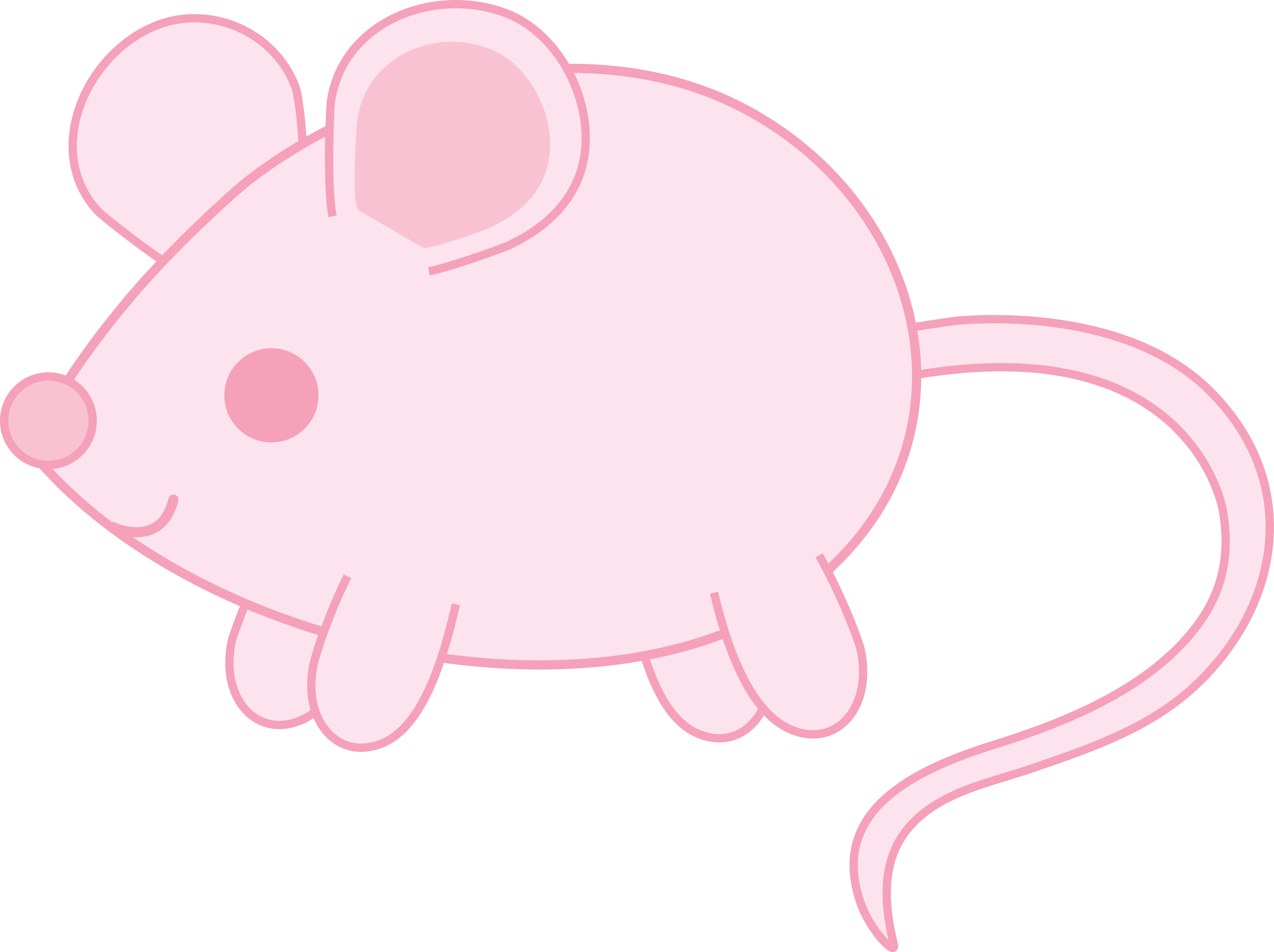 Pink Mouse Clipart - (6384x4771) Png Clipart Download
