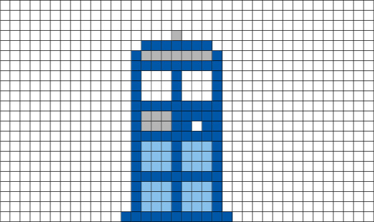 Tardis Doctor Who Phone Booth Pixel Art Brik - Pixel Art Doctor ...