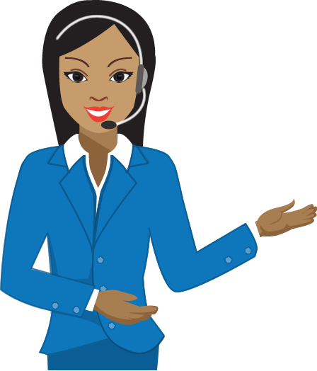 Contact Us Girl - (448x524) Png Clipart Download