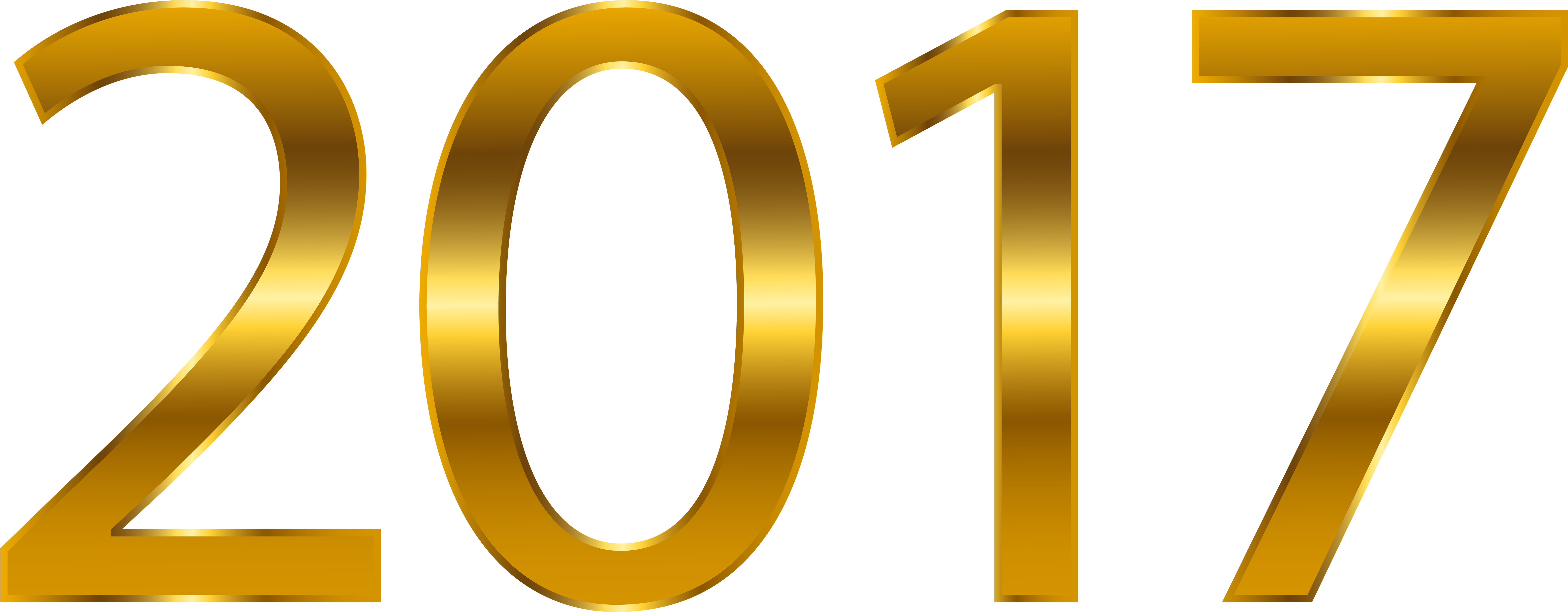 2017 Clip Art - 2017 Gold Transparent - (8000x3115) Png Clipart Download