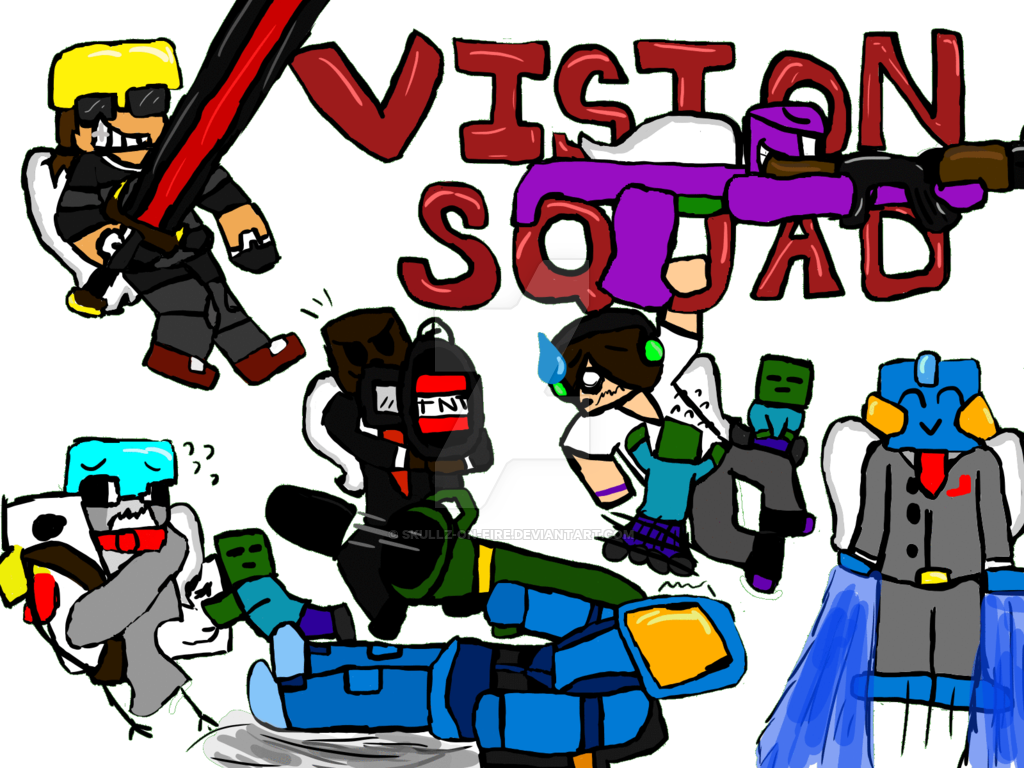 Vision Squad By Skullz On Fire - Cartoon - (1024x768) Png Clipart Download