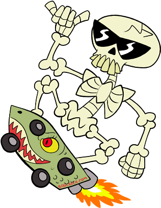 Rad Skeleton - Cartoon - (333x428) Png Clipart Download