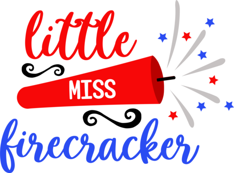 Little Miss Firecracker - Independence Day - (480x354) Png Clipart Download