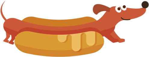 Wiener Dog Hot Dog Cartoon - (500x500) Png Clipart Download