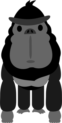 Chibi Gorilla - Chibi Gorilla - (254x500) Png Clipart Download
