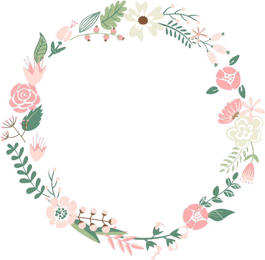 Flower Frame Border Design Png - Flower Crown Vector Png - (1000x1000 ...