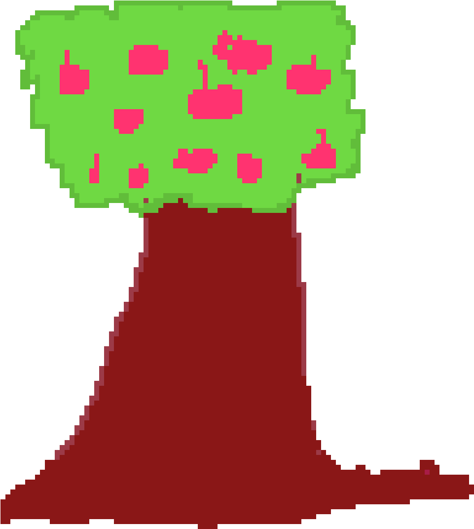 Apple Tree - Pixel Art - (1040x1080) Png Clipart Download