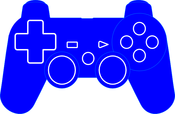 Blue Ps4 Controller Outline - (600x391) Png Clipart Download
