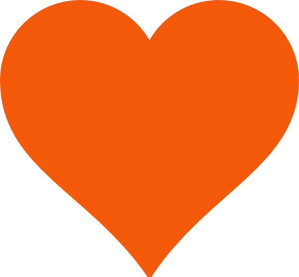 Orange Heart Clip Art - Orange Heart Clip Art - (600x557) Png Clipart ...