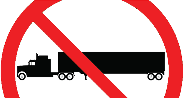 Main Street Is The Truck Route - No Semi Truck Signs - (600x315) Png ...