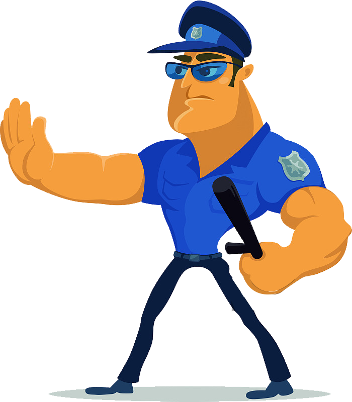 Police Officer Security Guard Illustration - Angry Security Guard ...