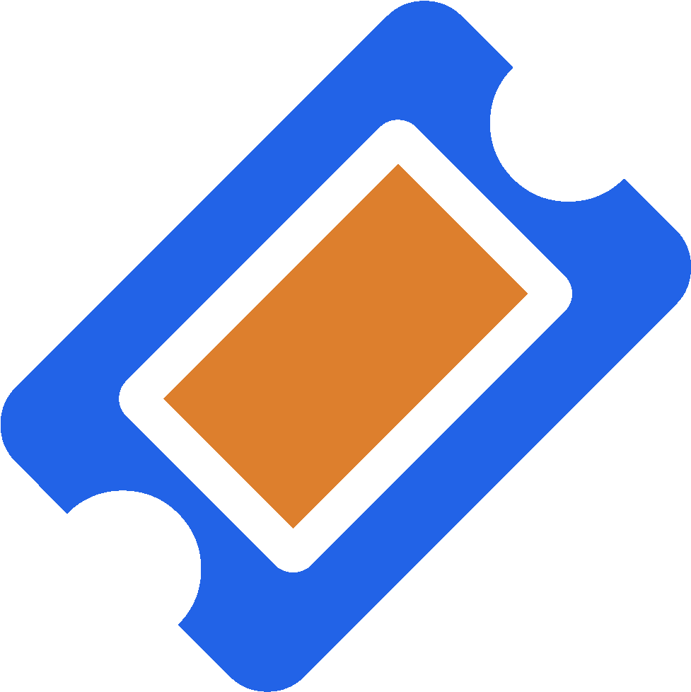Ticket Blue Orange Large - Ticket - (1000x1000) Png Clipart Download
