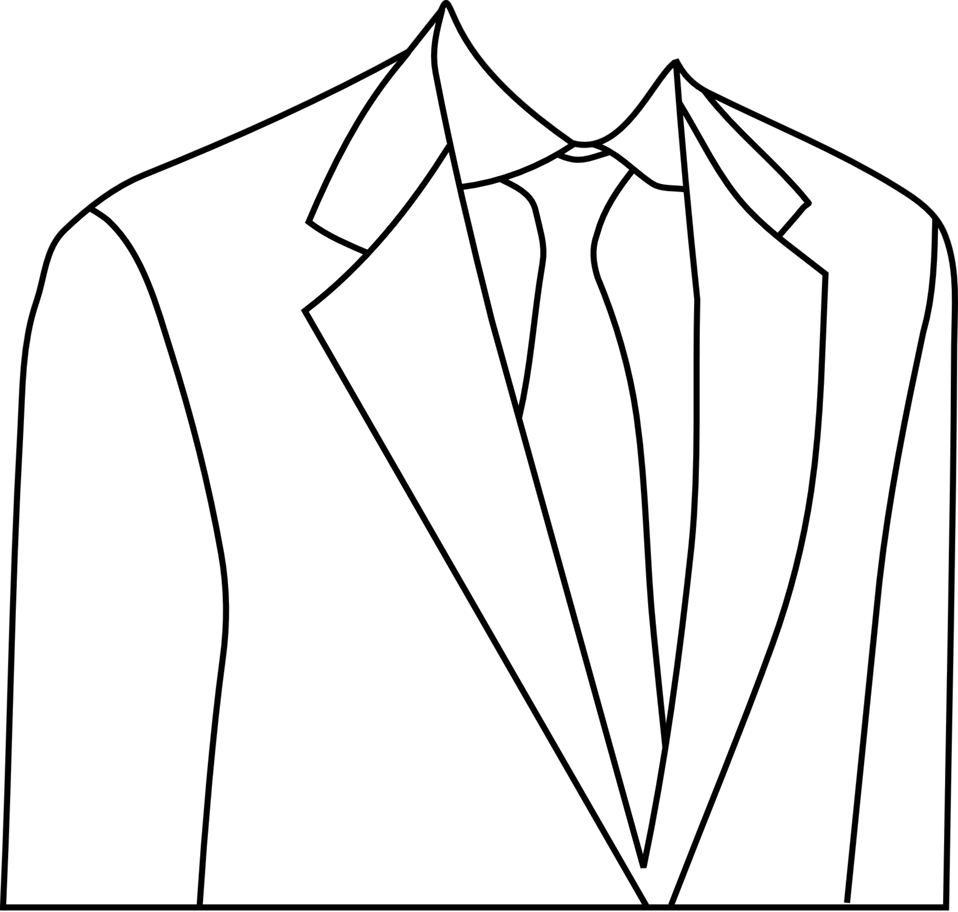 Suit - Mens Suit Outline - (958x912) Png Clipart Download