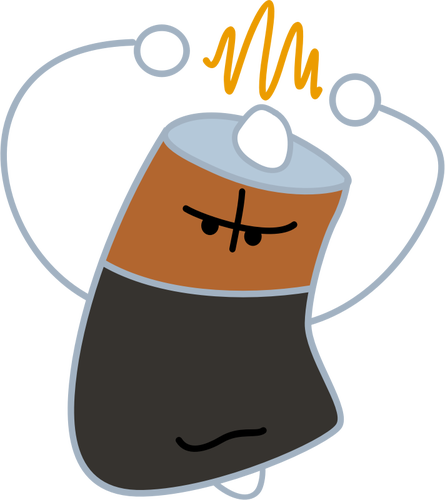 Dancing Battery Cartoon Vector Drawing - Battery Cartoon Png - (445x500 ...
