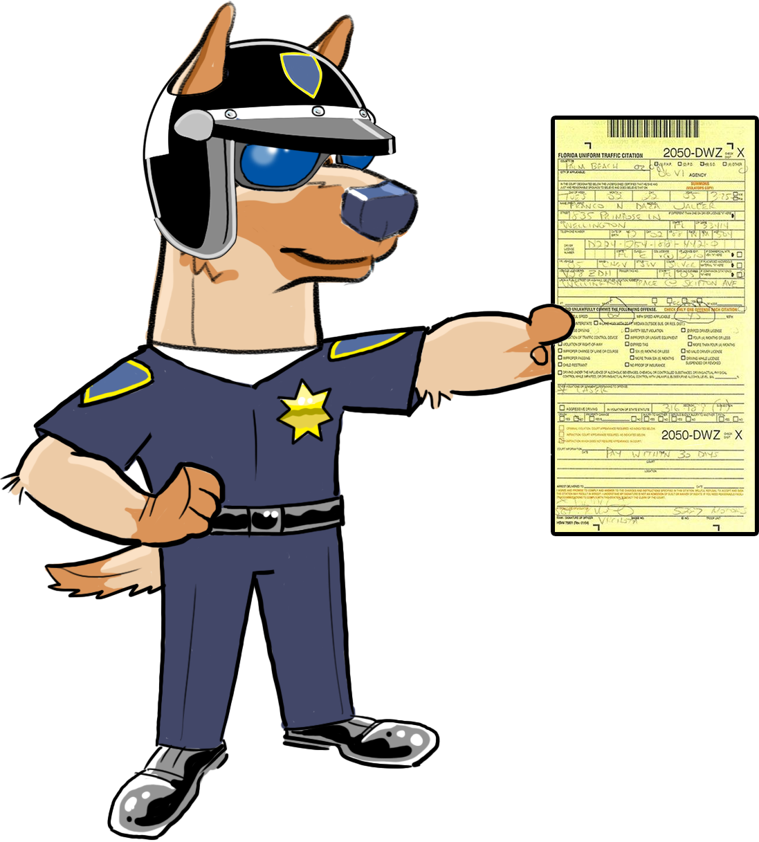 Petaluma Police Mascot - Cartoon - (1097x1217) Png Clipart Download