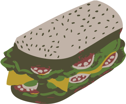 Sandwich Clipart Deli Sandwich - Cartoon - (529x416) Png Clipart Download