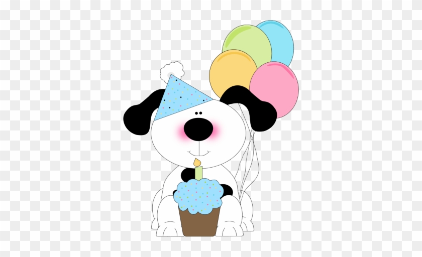 Cute Birthday Dog With A Cupcake And Balloons - Party Planning Math ...