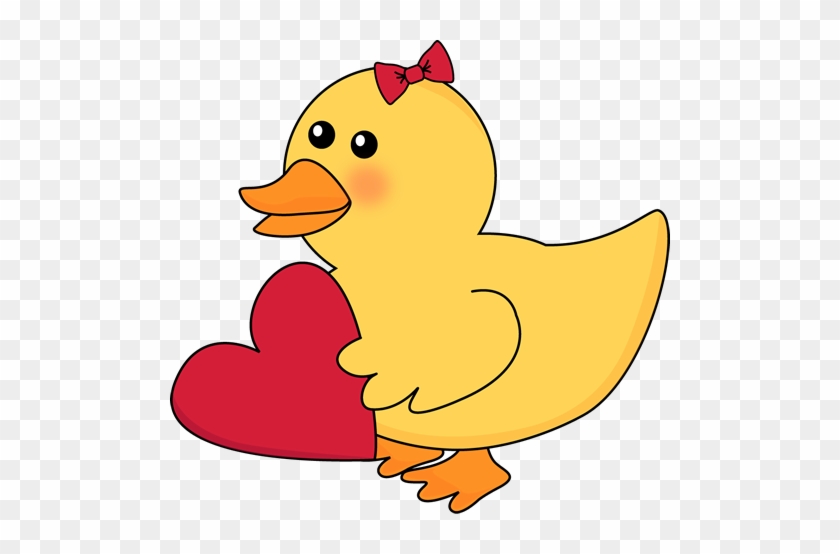 Valentine's Day Duck - Duck With A Heart - Full Size PNG Clipart Images ...