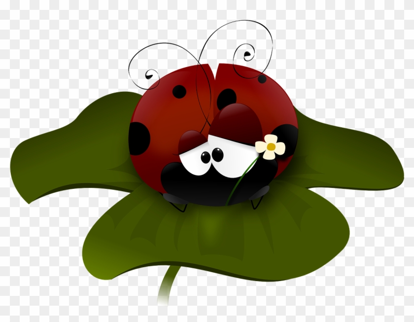 Free Lonely Ladybug Clip Art - Ladybug On Flower Clipart - Full Size ...