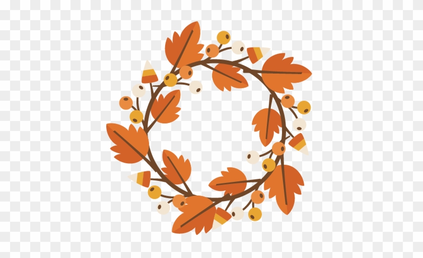 Fall Wreath Svg Cutting File For Electronic Cutting - Fall Wreath Clip ...