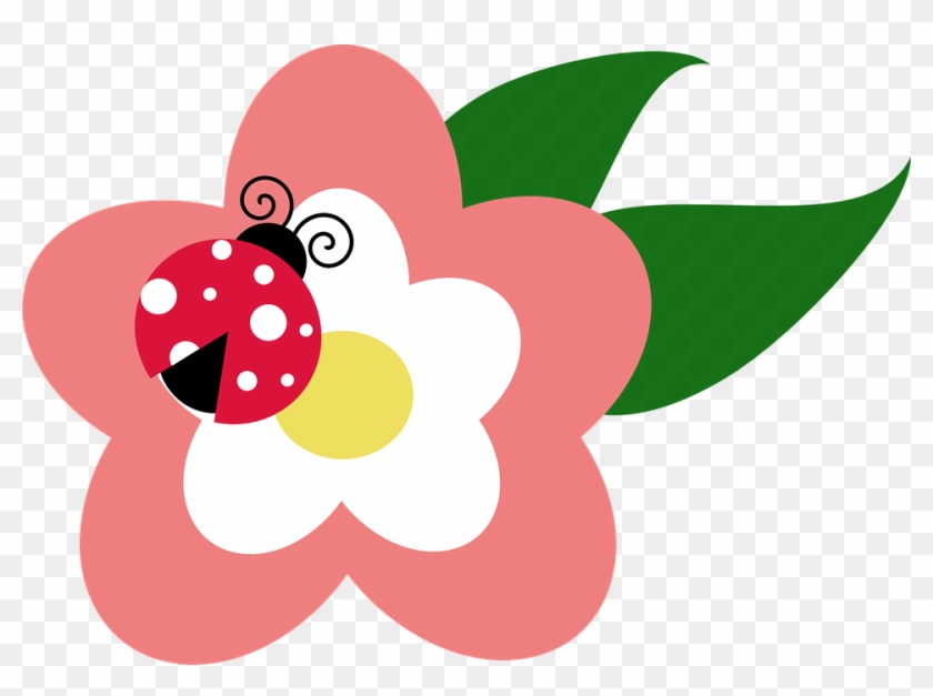 Pink Ladybug Clip Art - Ladybug On Flower Clipart - Full Size PNG ...