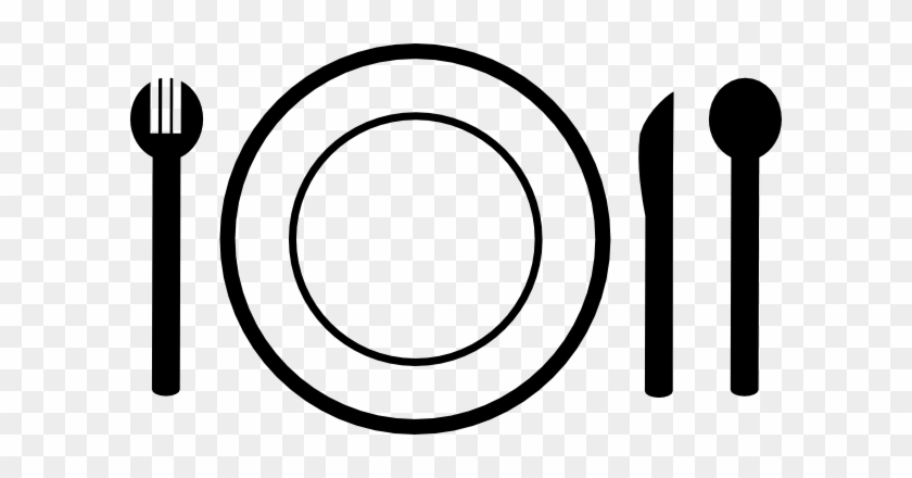 Black Plate With Utensils Clip Art At Vector Clip Art - Plate Clip Art ...