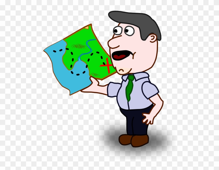 Man Holding Map Clip Art - Man With A Map Clipart - Full Size PNG ...