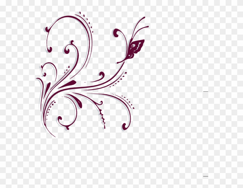 Purple Butterfly Scroll Clip Art At Bclipart Com Vector - Write Here ...