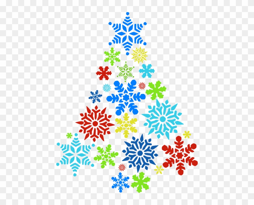 Colorful Snowflake Tree Clip Art At Clker Com Vector - Christmas Clip ...