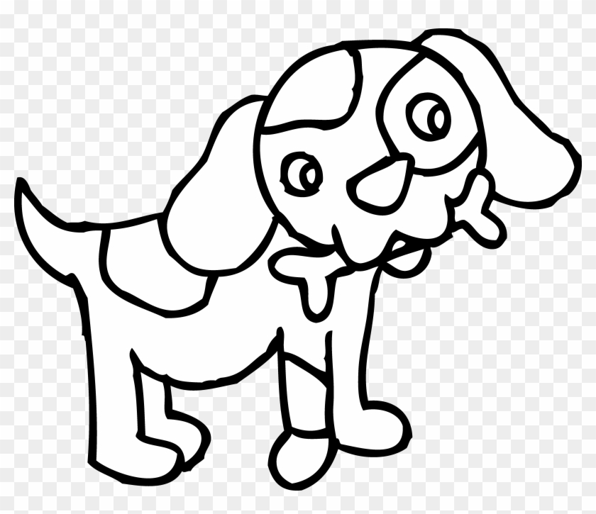 Black & White Clipart Pet - Cartoon Dog To Colour - Full Size PNG ...