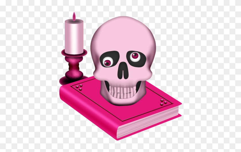 Skull, Book And Candle - Skull - Full Size PNG Clipart Images Download